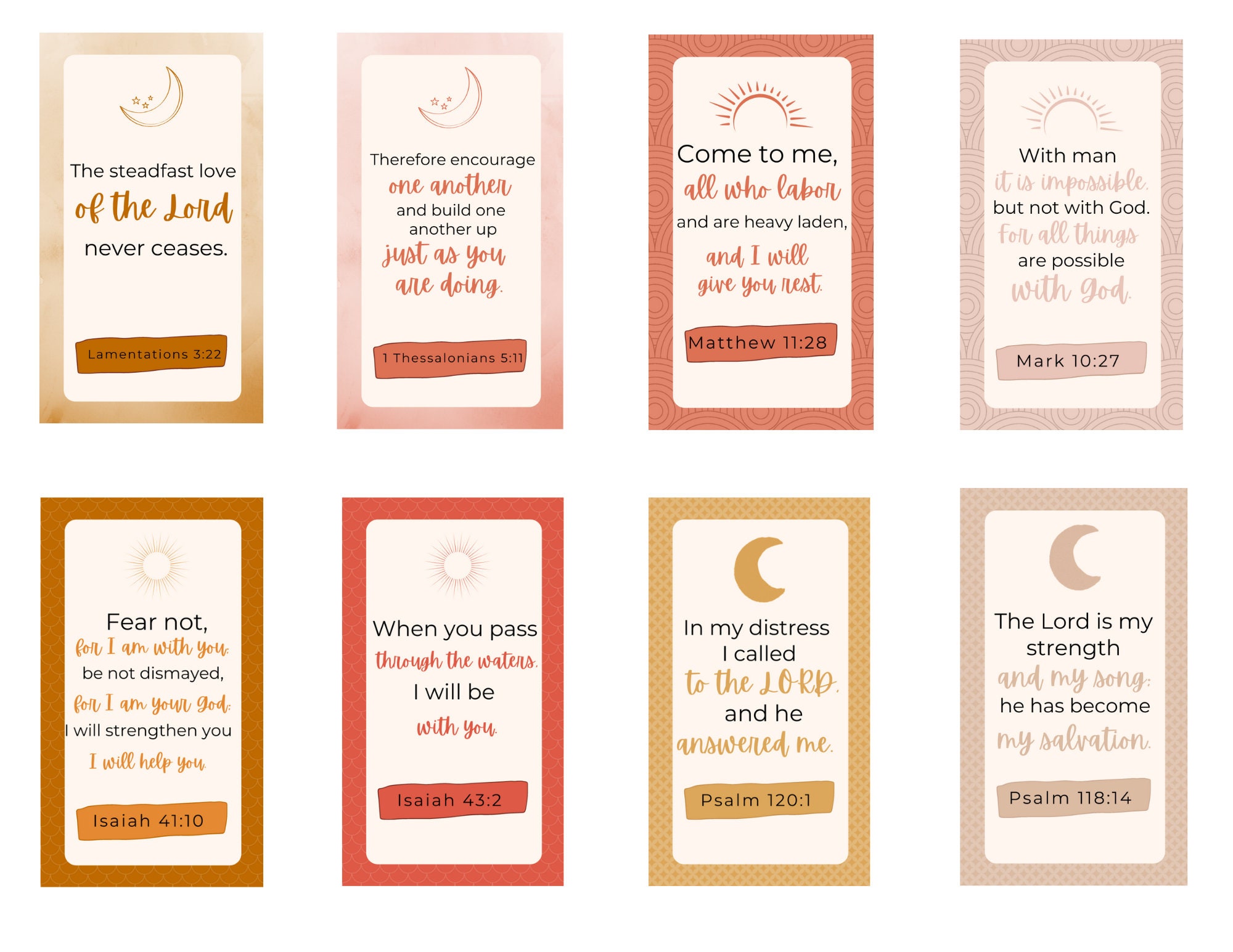 24 tarjetas de versículos bíblicos imprimibles - Etsy España