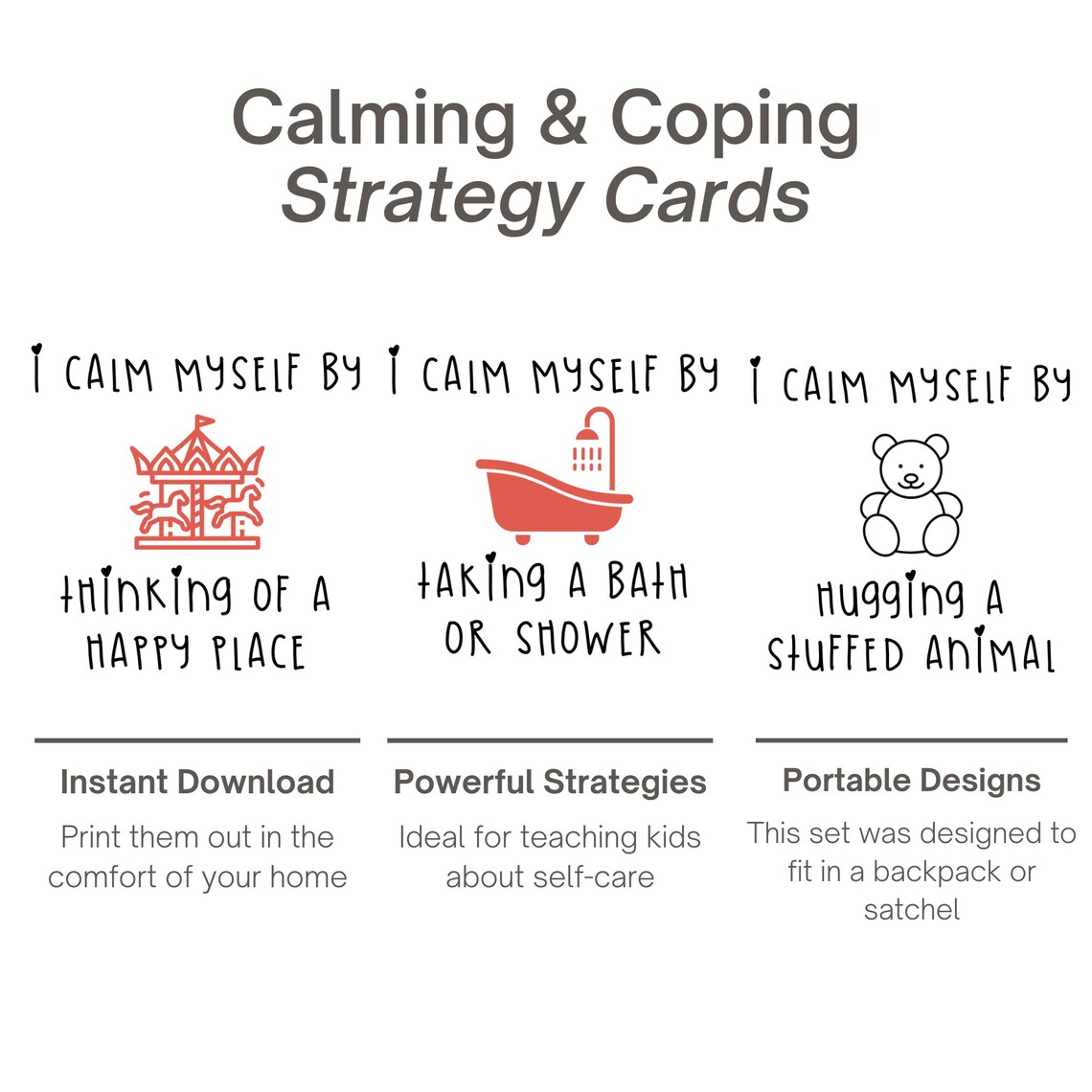 36 Calming / Coping Strategies Cards for Self-regulation & - Etsy