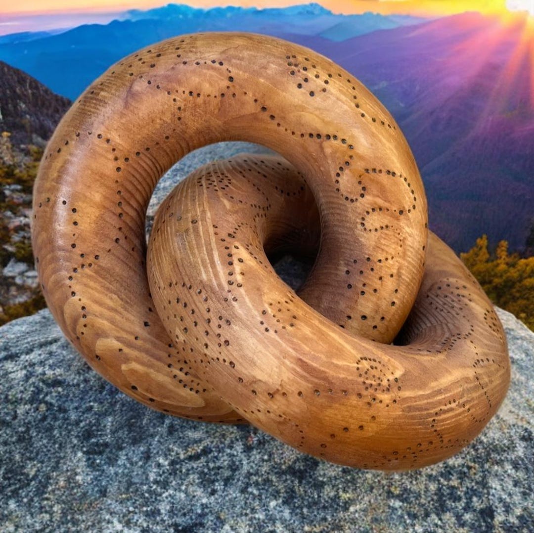 Handmade Wood Burned Wood Chain Links With Minimalistic Dot Pattern - Etsy