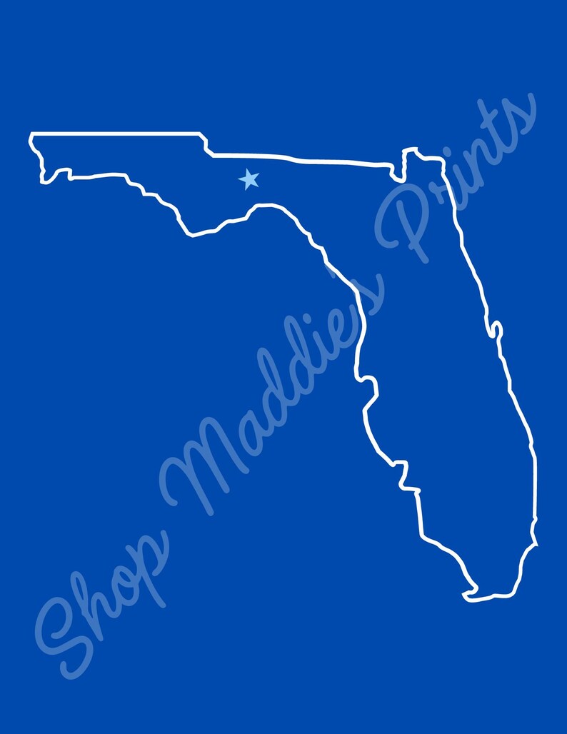College Prints | Florida State University | Dorm Art Blue - Etsy