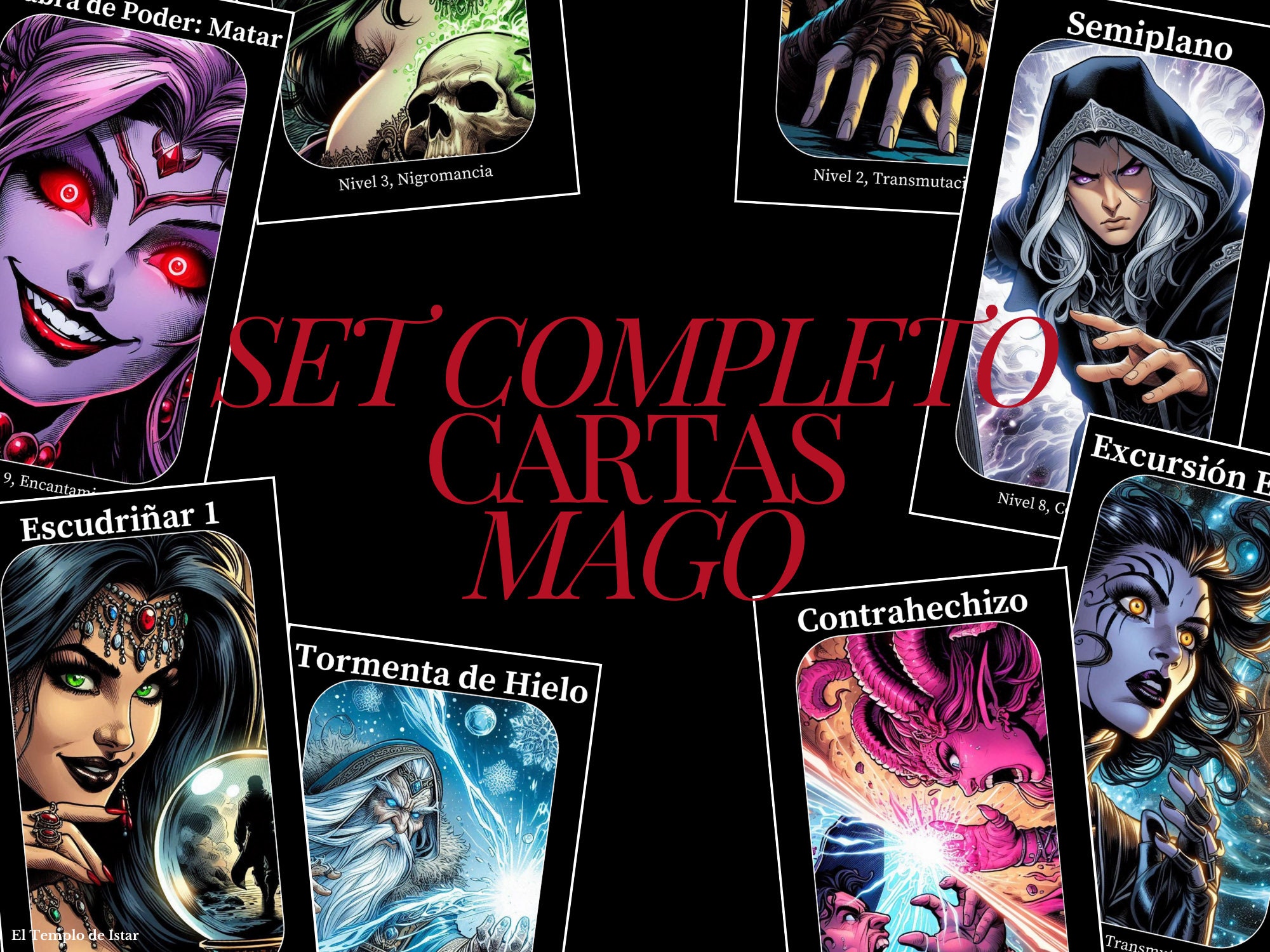 Complete Wizard Cards tricks and Levels 1-9 DND Spells Spells/charms - Etsy