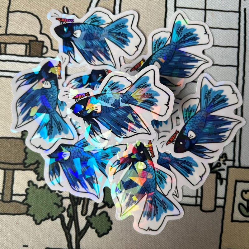 Vinyl Stickers Betta - Etsy
