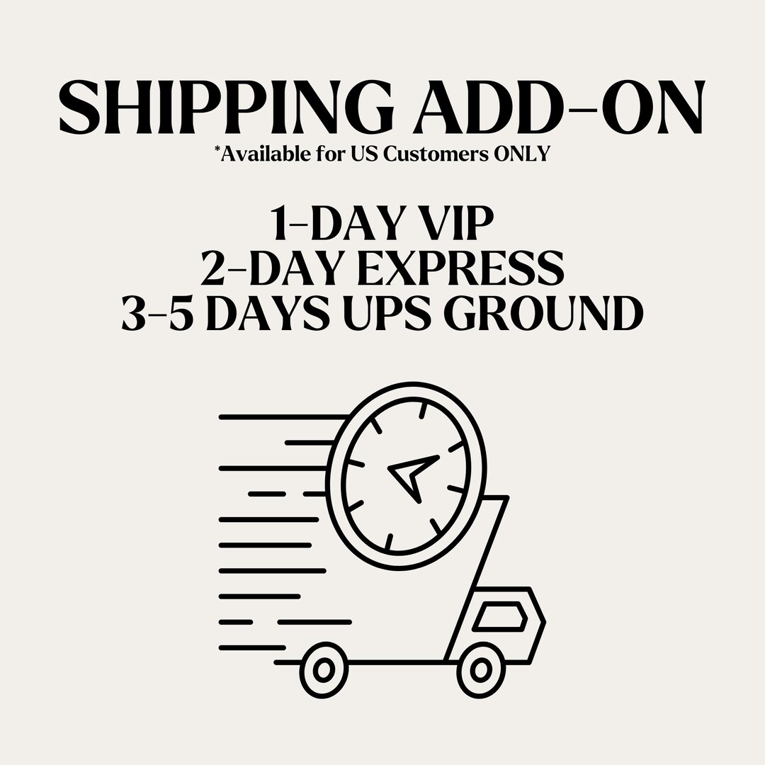 Expedited Shipping Add-on: VIP, Express, and UPS Ground. Currently ...