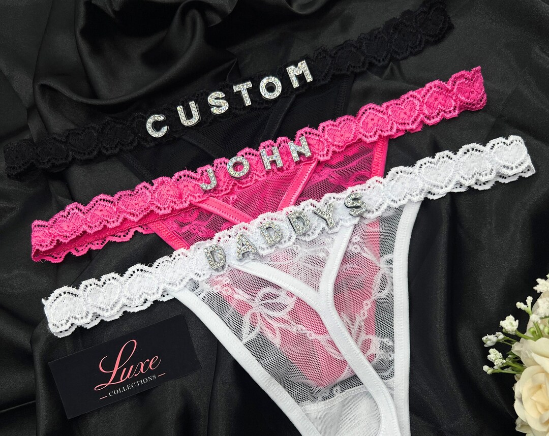 Anniversary Gift, Custom Name Thong, Custom Charm Thong, Personalised ...