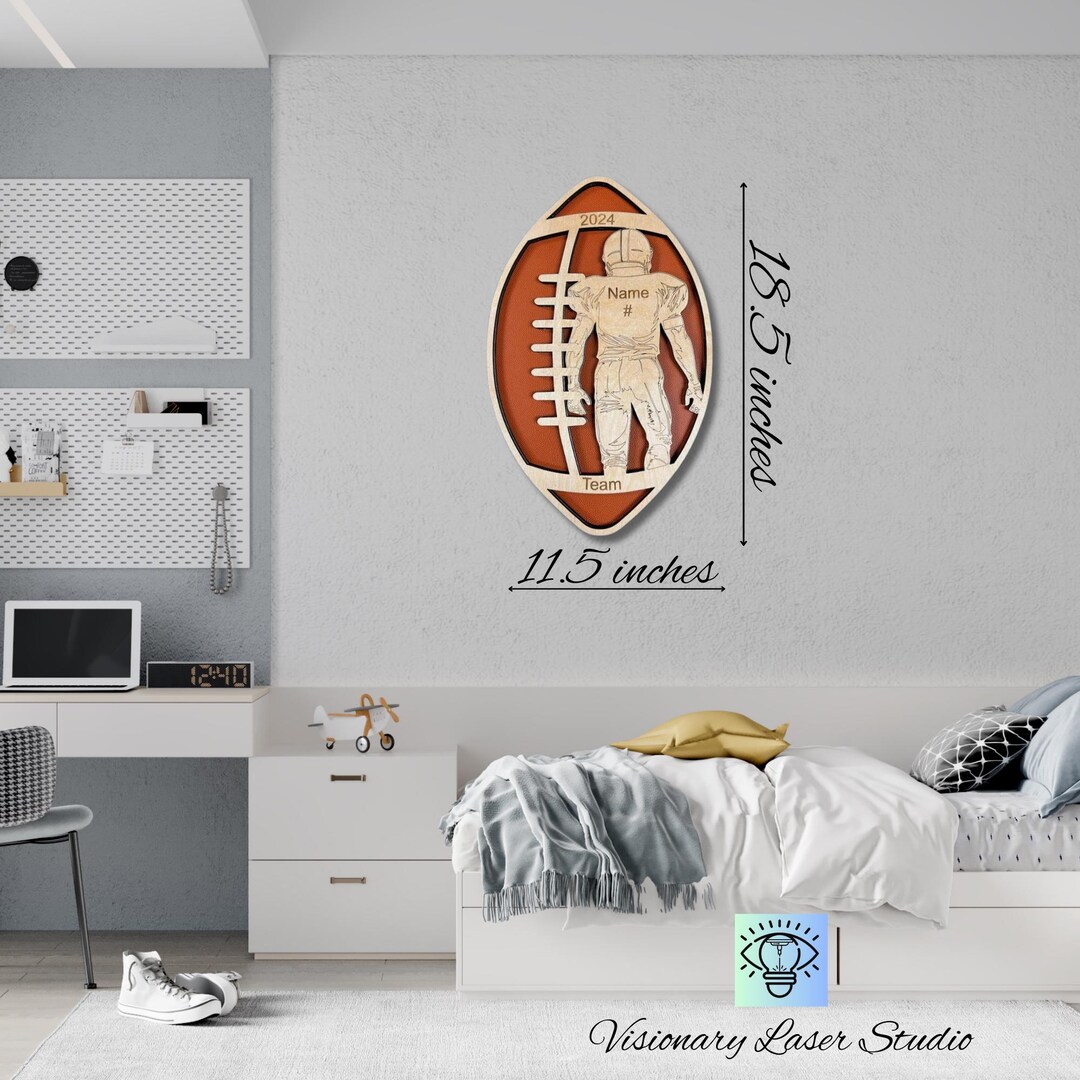 Custom Football Shaped Sign Laser Cut Player Sign Gift - Etsy