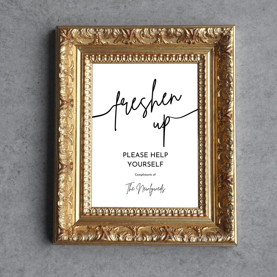 Freshen up Sign for Wedding Bathroom - Elegant Printable Decor - Etsy