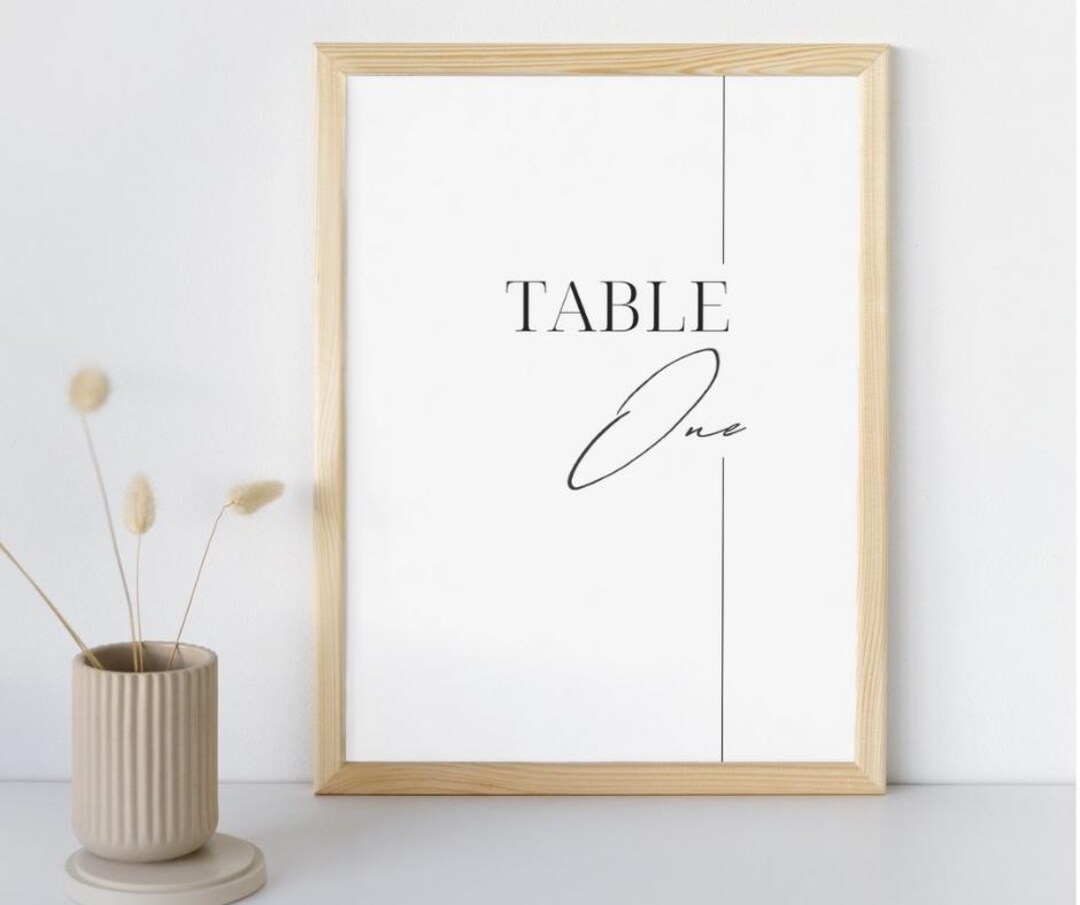 Elegant Table Number Signs | Printable PDF | Numbers 1-20 - Etsy