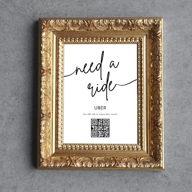 Customizable Uber Code Sign - Perfect for Weddings & Events - Etsy