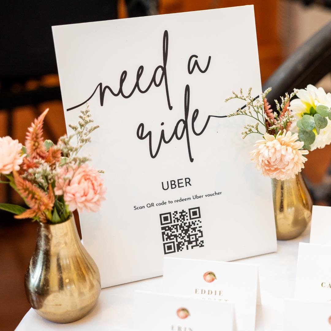Customizable Uber Code Sign - Perfect for Weddings & Events - Etsy