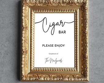Cigar Bar Wedding Sign Printable - Etsy