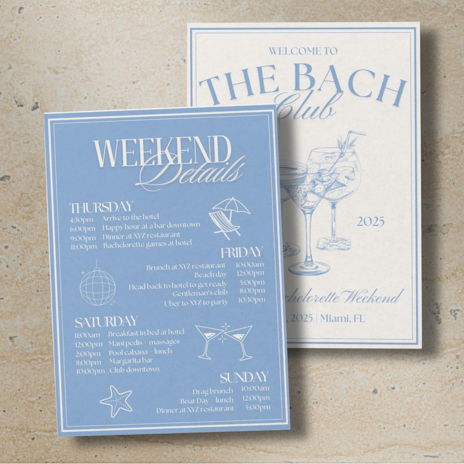 Bachelorette Party Bundle Bach Club Bachelorette Weekend Beach ...