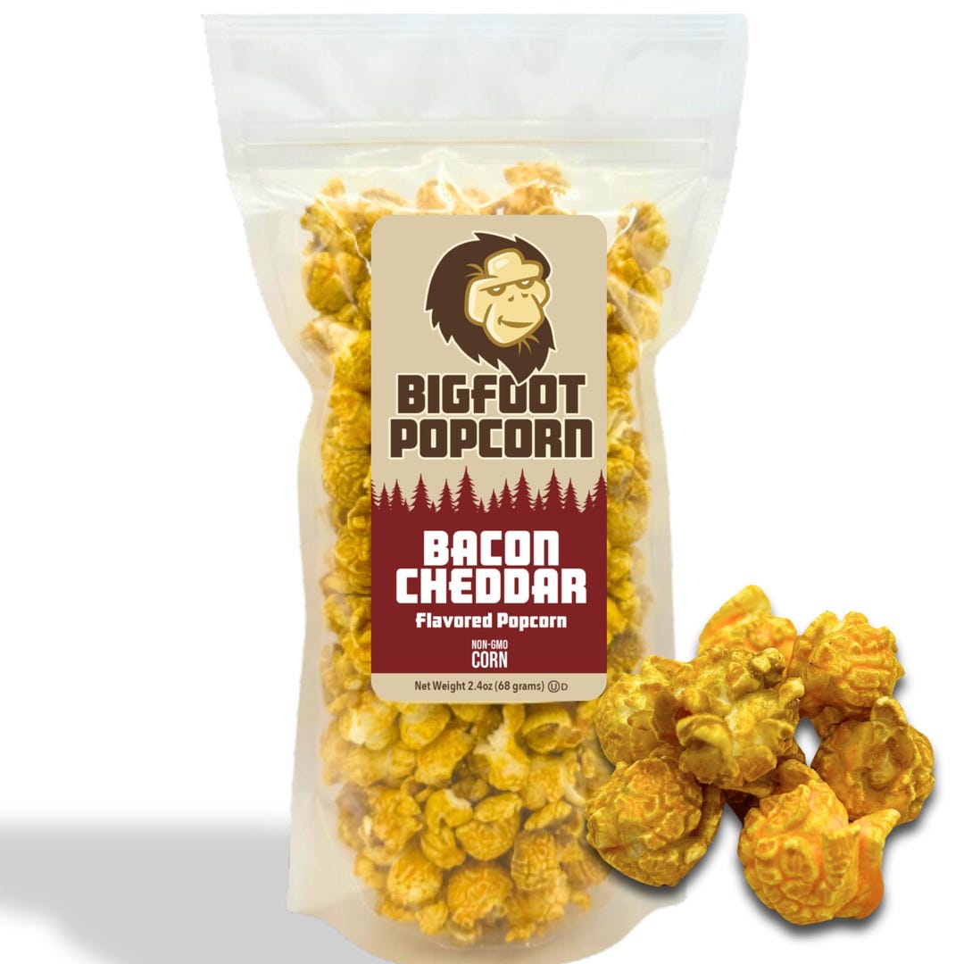 Bacon Cheddar Gourmet Popcorn Unique Crunchy Cheesy Snack Seasoning ...