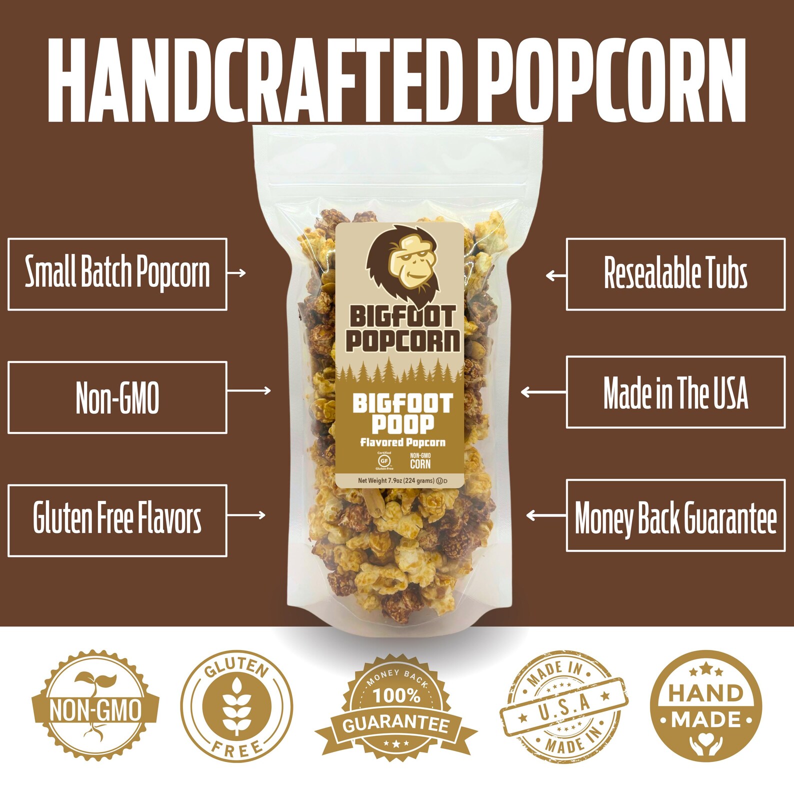 Bigfoot Poop Caramel and Chocolate Gourmet Popcorn Chocolate Gift ...