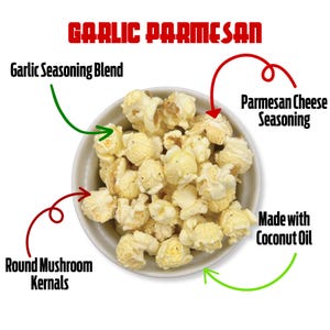Garlic Parmesan Gourmet Popcorn Unique Flavors Savory Gluten Free ...