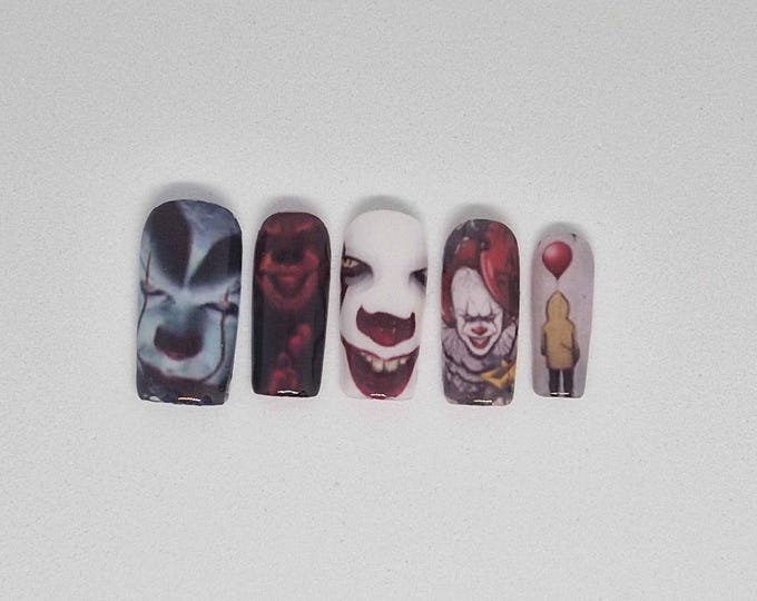 Press on Nails, Fake Nails, Fake Nails, It Pennywise - Etsy
