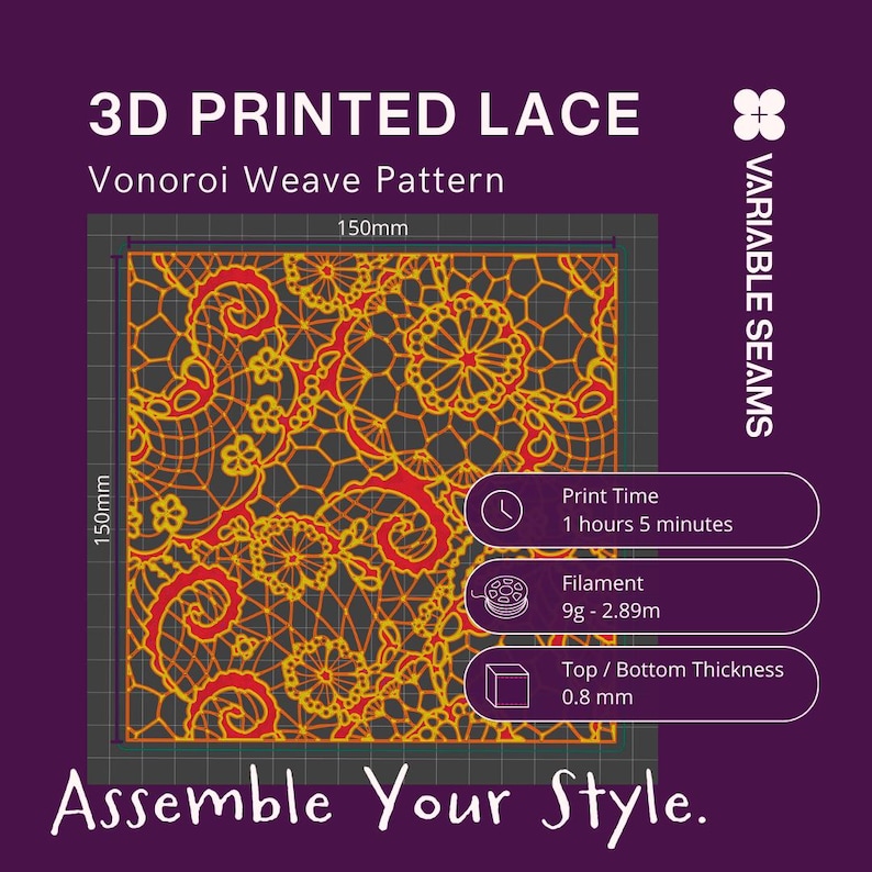 Floral 3D Printed Lace | Parametric Textile Design | Customisable ...