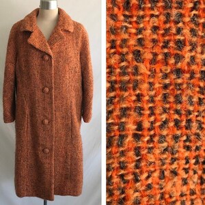 1960s Charles Cooper Couture MOD Orange Wool Coat With Pockets Cocoon ...