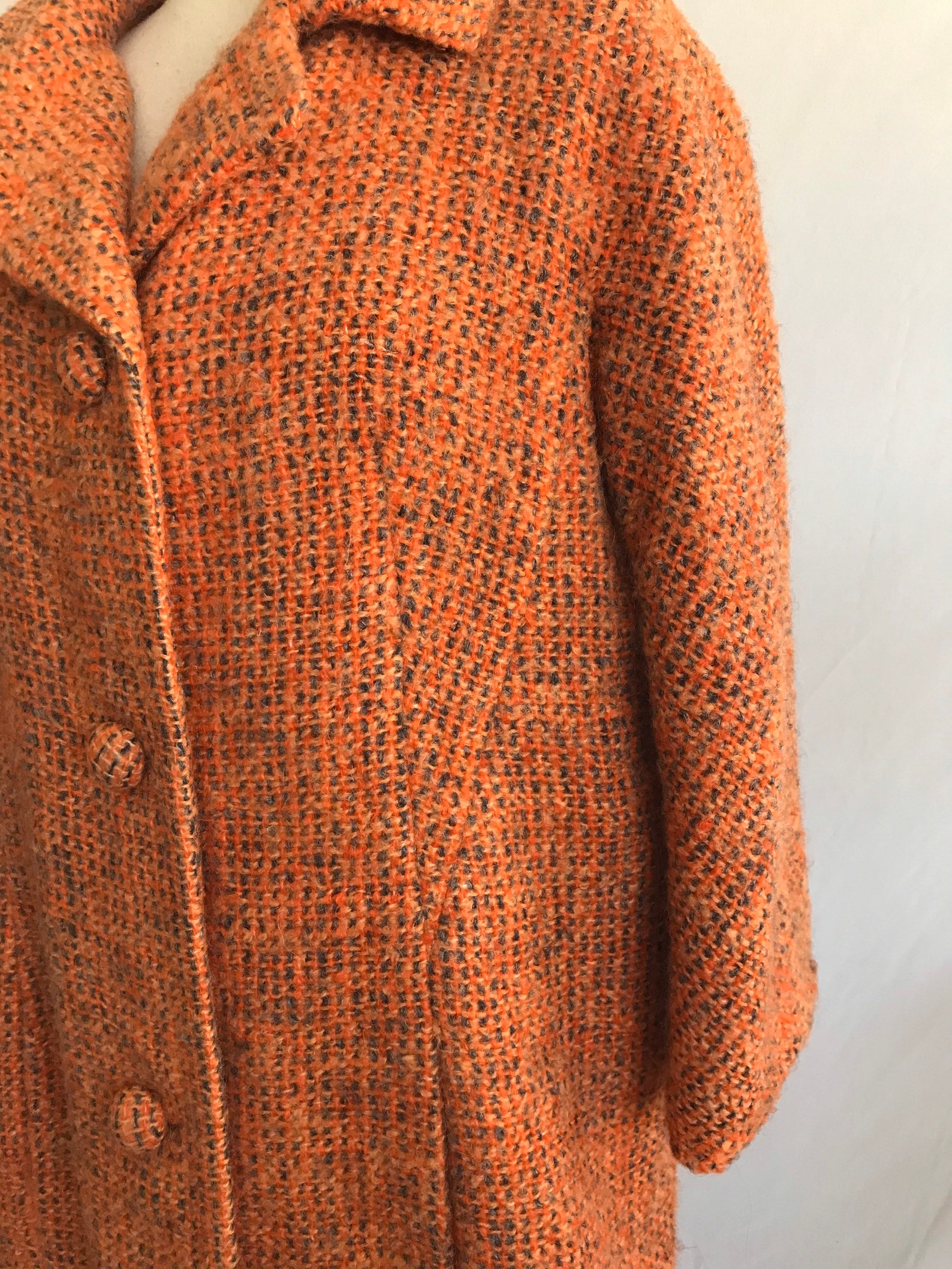 1960s Charles Cooper Couture MOD Orange Wool Coat With Pockets - Etsy