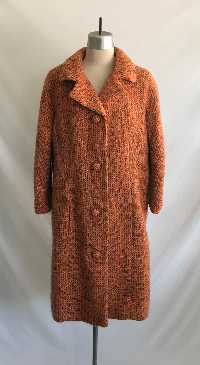 1960s Charles Cooper Couture MOD Orange Wool Coat With Pockets - Etsy