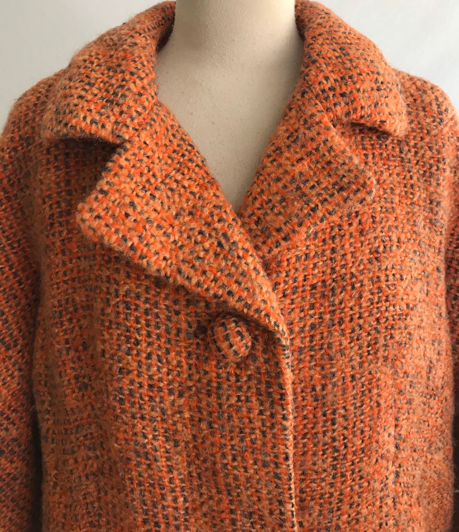 1960s Charles Cooper Couture MOD Orange Wool Coat With Pockets - Etsy