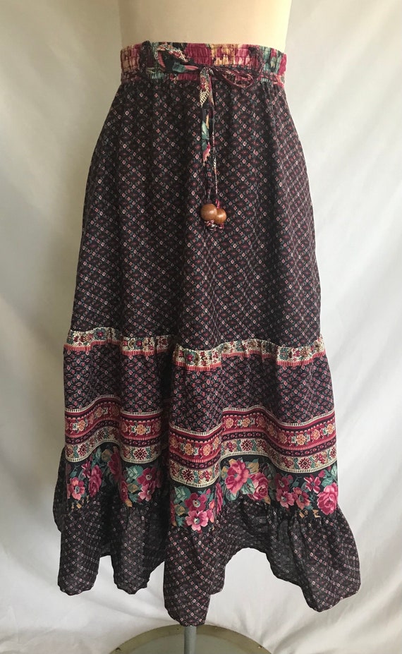 1980s Calico Floral QUILTED Jacket and Matching Tiere… - Gem