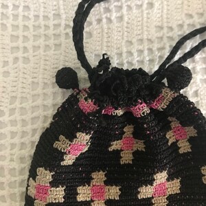 1920s Hand Crochet Art Deco Reticule Drawstring Purse AS IS - Flapper ...