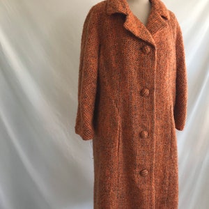 1960s Charles Cooper Couture MOD Orange Wool Coat With Pockets Cocoon ...