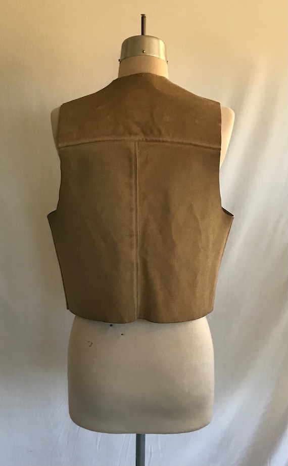 1960s Appliqued Leather Vest - Genuine Leather Vest -… - Gem