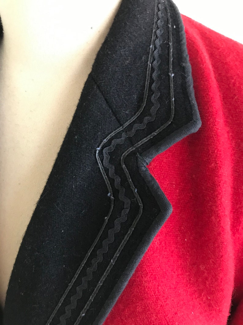 1960s Boho Red Wool With Ornate Black Rick Rack and Soutache | Etsy