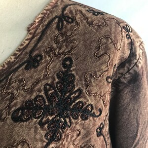 1990s HIPPIE Rayon Embroidered Tunic Top - Mini Dress - Empire Waist ...
