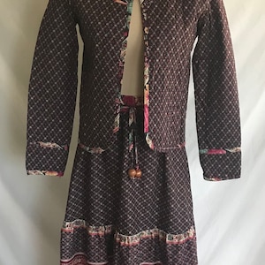 1980s Calico Floral QUILTED Jacket and Matching Tiered Skirt -gunne Sax ...