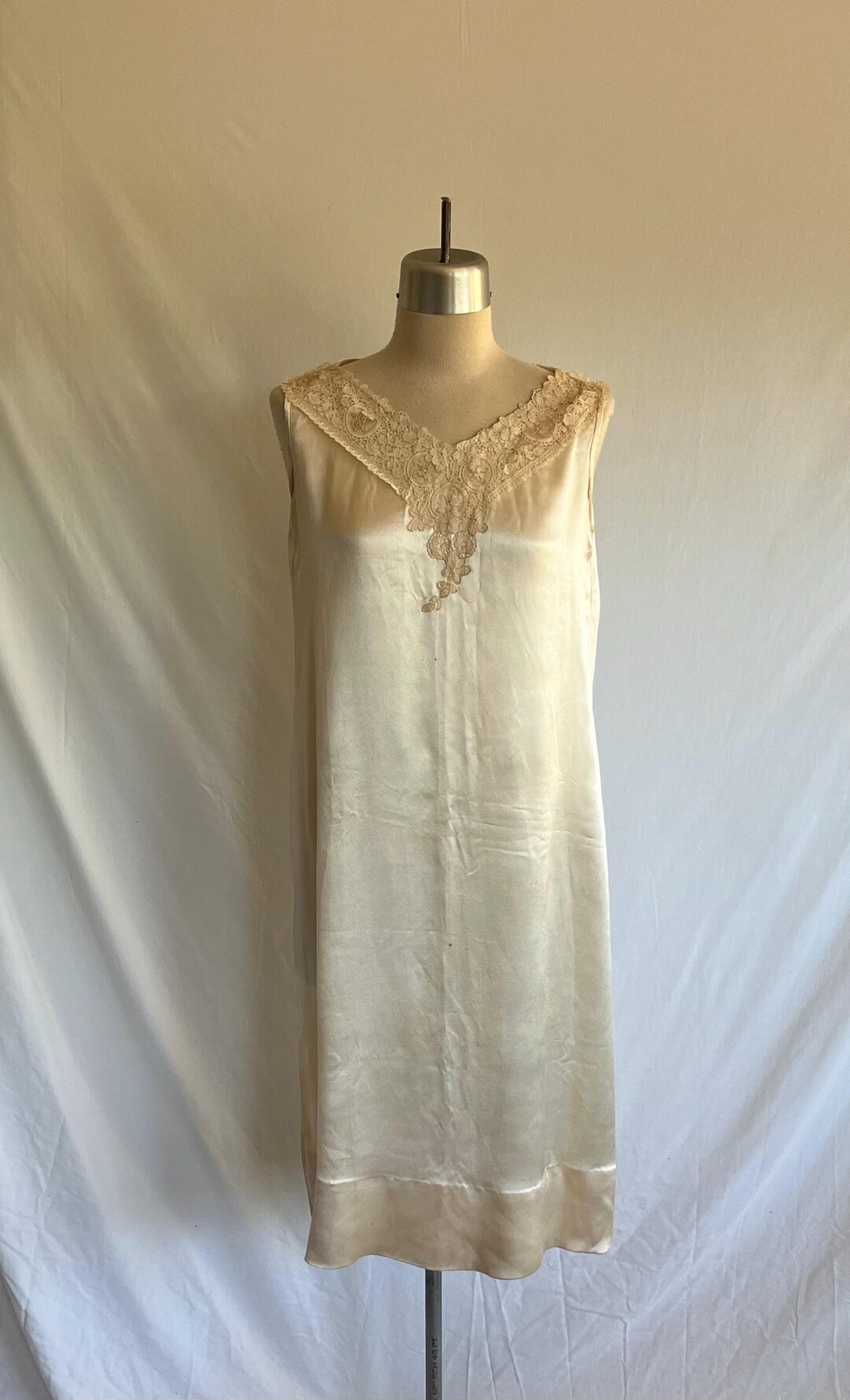 1920s Cream Silk Lace Flapper Dress - Size S - Art Deco - Etsy