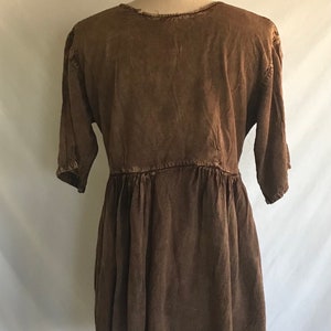 1990s HIPPIE Rayon Embroidered Tunic Top - Mini Dress - Empire Waist ...