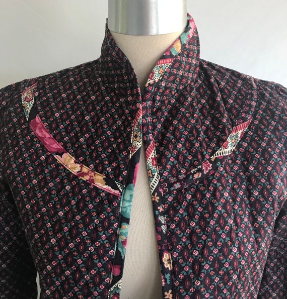 1980s Calico Floral QUILTED Jacket and Matching Tiere… - Gem
