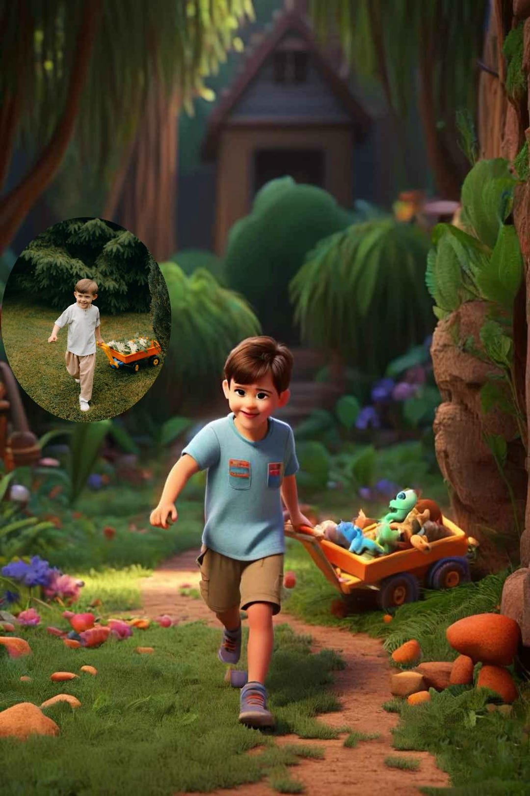 Kids Custom Cartoon Portrait in Disney Style Photo to Cartoon Unique ...