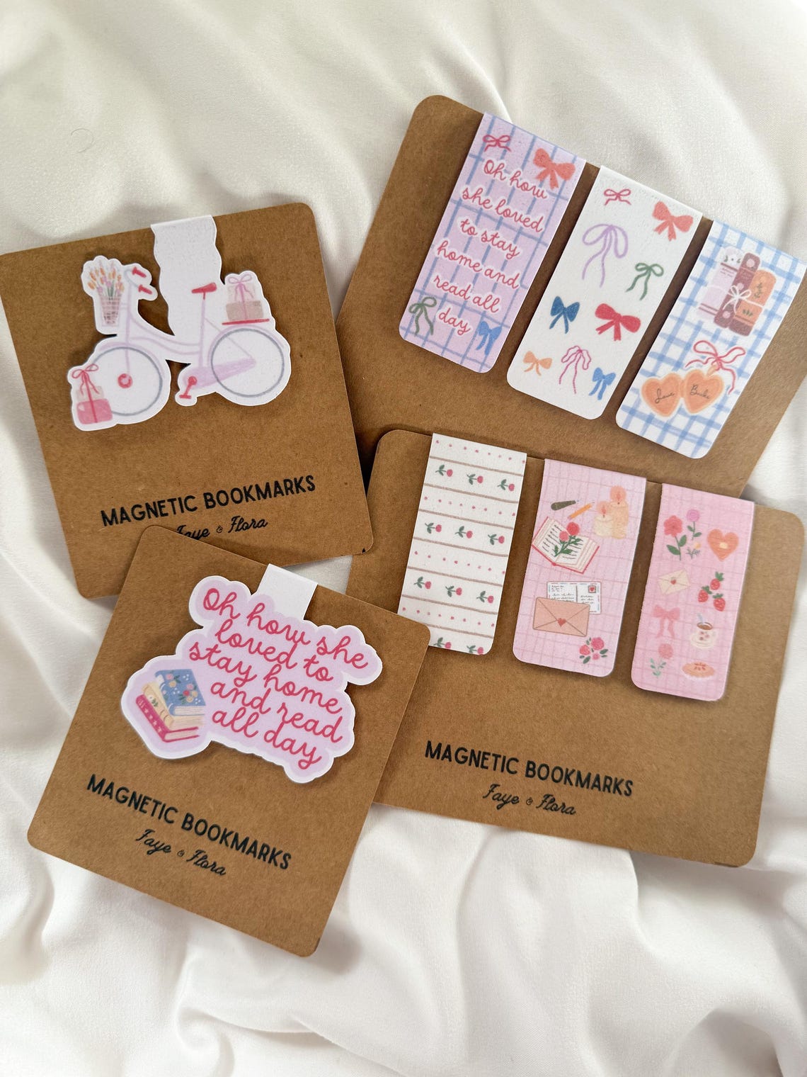 Trio of Matte Magnetic Bookmarks - Coquette - Cottagecore - Bookmark ...