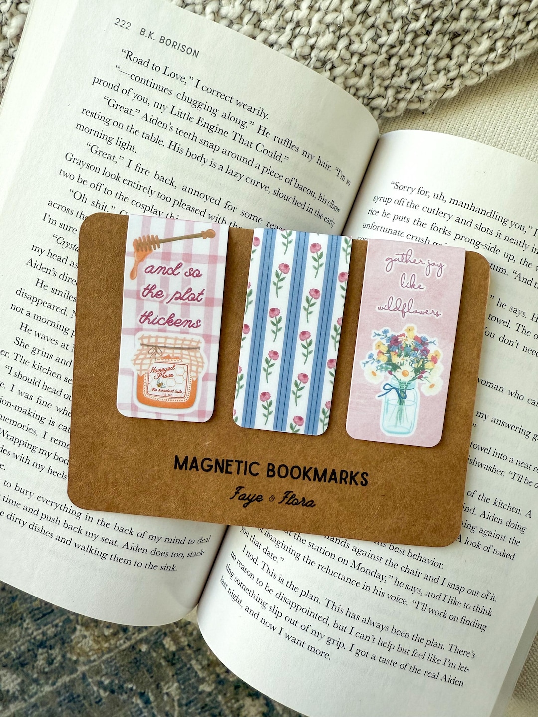 Trio of Matte Magnetic Bookmarks - Coquette - Cottagecore - Bookmark ...