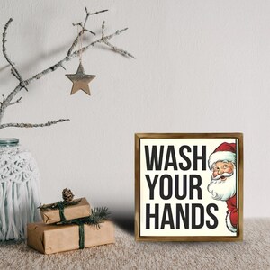 Wash Your Hands Vintage Wooden Sign, Christmas Ornament, Christmas ...