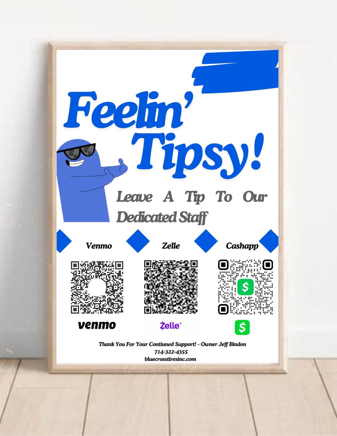 Editable Tipping Sign on Canva - Etsy