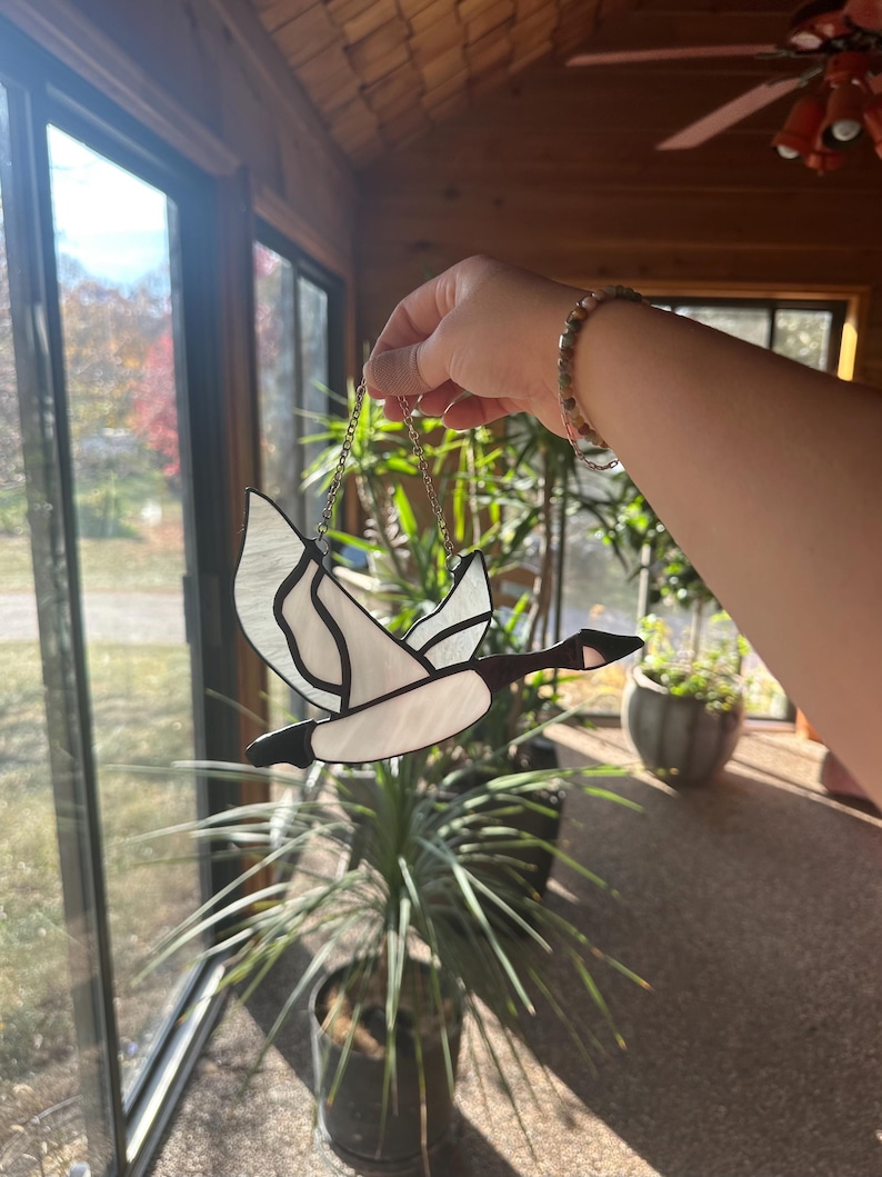 Handmade Goose Stained Glass Window-hanging Suncatcher - Etsy