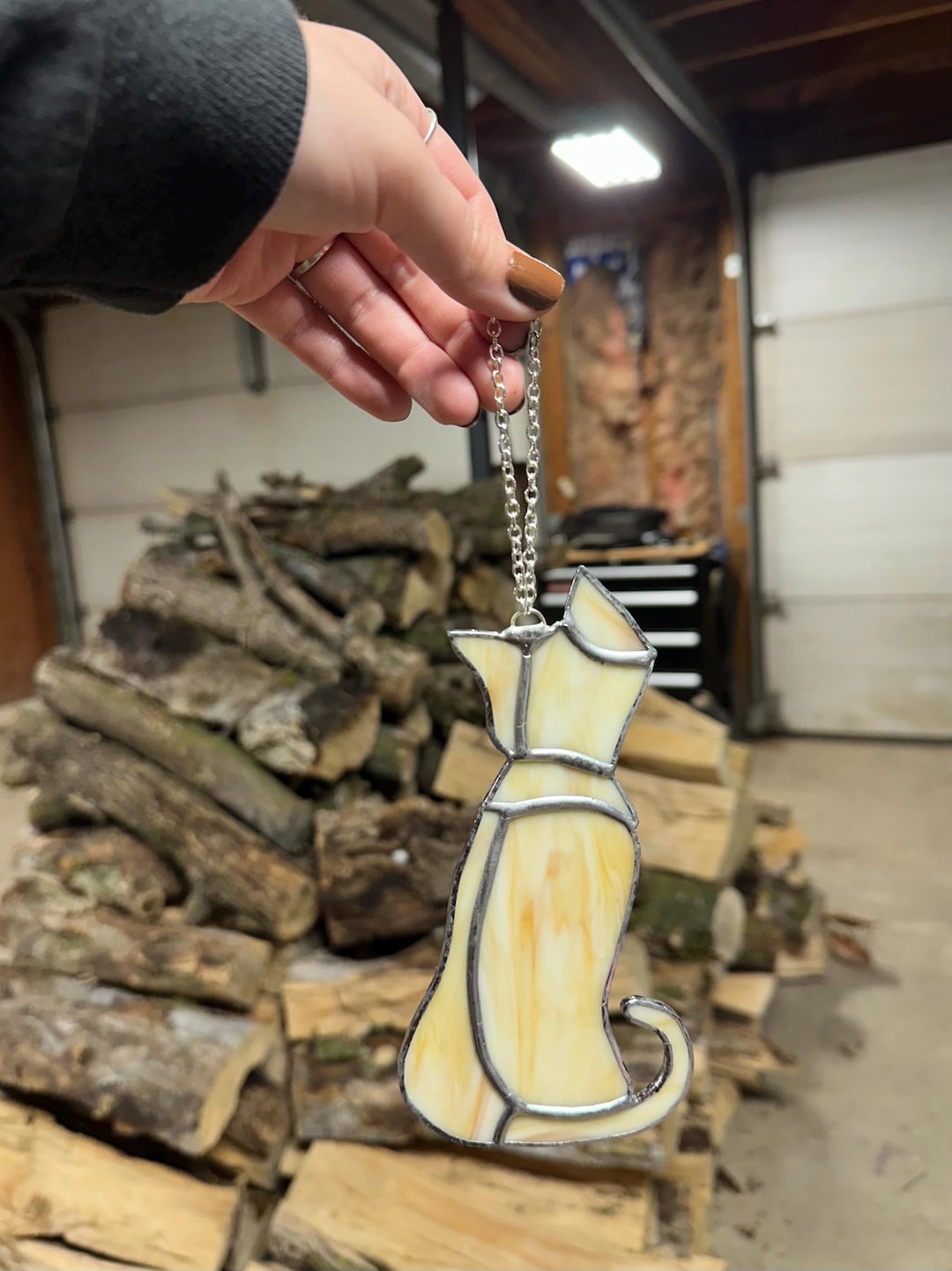 Handmade Cat Stained Glass Window Hanging Sun-catcher - Etsy