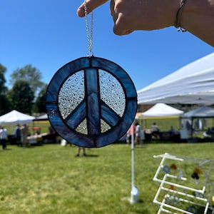 Handmade Peace Sign Stained Glass Window Hanging Sun Catcher - Etsy