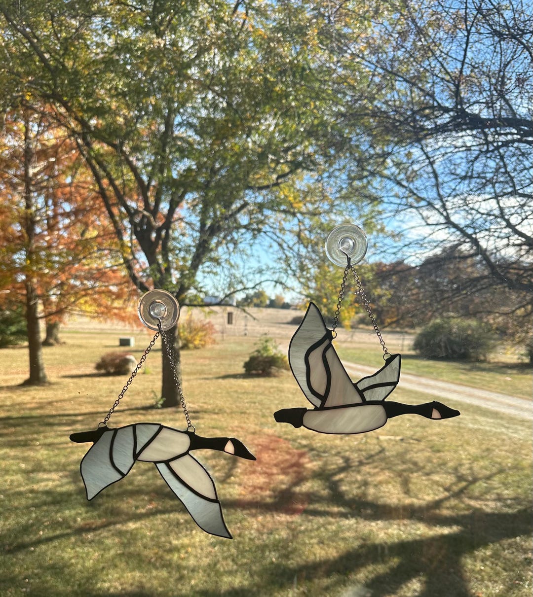 Handmade Goose Stained Glass Window-hanging Suncatcher - Etsy