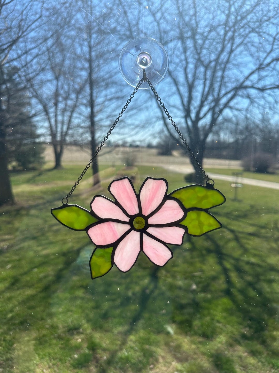 Handmade Daisy Stained Glass Window Hanging Suncatcher - Etsy