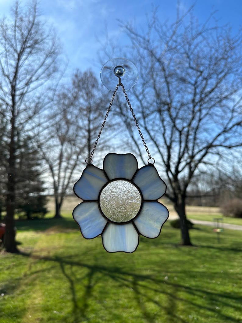 Handmade Flower Stained Glass Window Hanging Suncatcher - Etsy