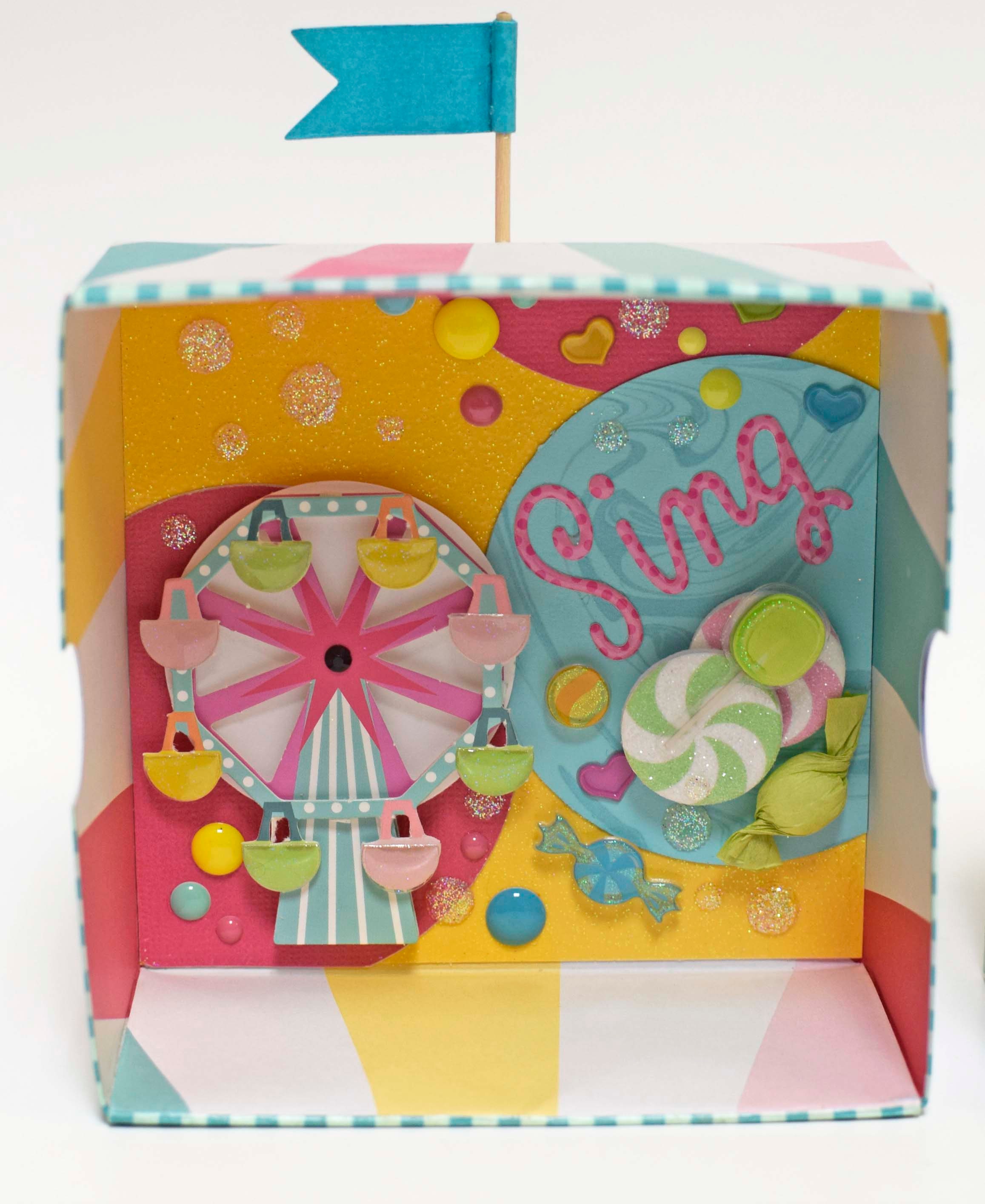 CIRCUS Big Top Handmade Handcrafted Assemblage Art 3-D Shadow Window ...