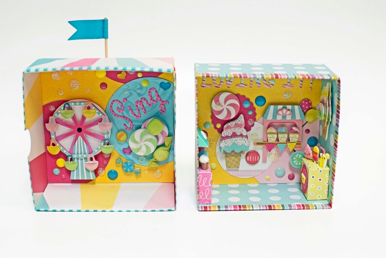 CIRCUS Big Top Handmade Handcrafted Assemblage Art 3-D Shadow Window ...