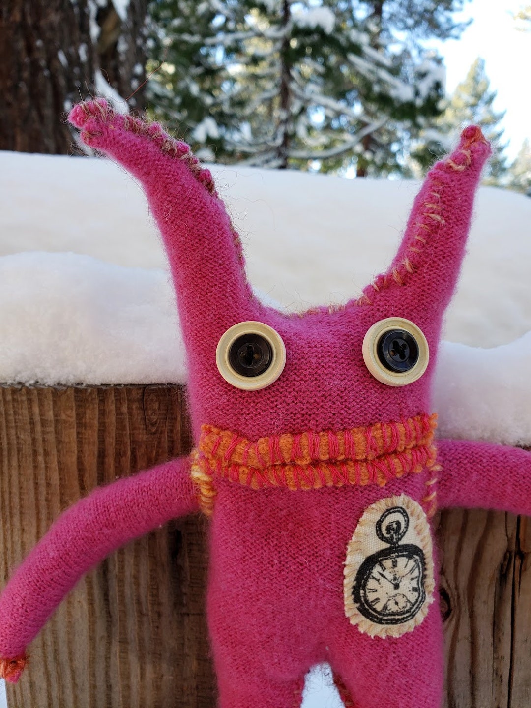 Upcycled Pink Cashmere Sweater Stuffy Rabbit Bunny Monster Etsy