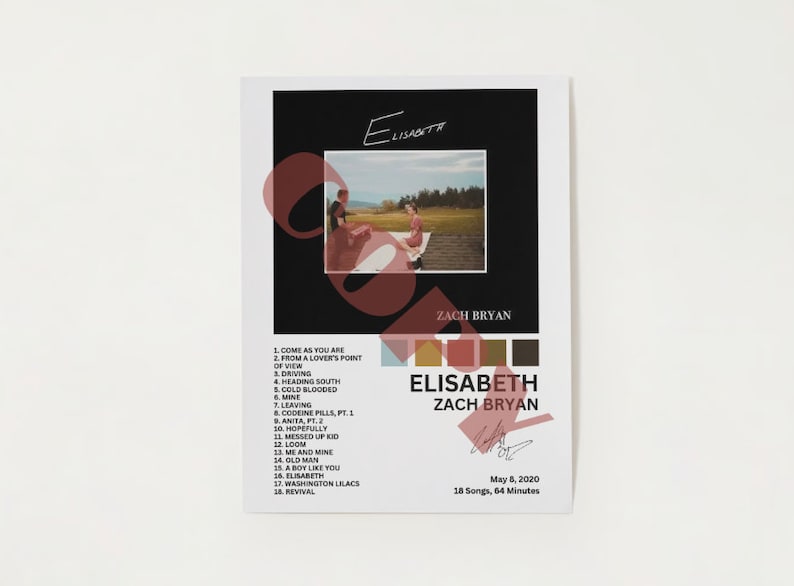 Elisabeth by Zach Bryan, Album Poster - Etsy