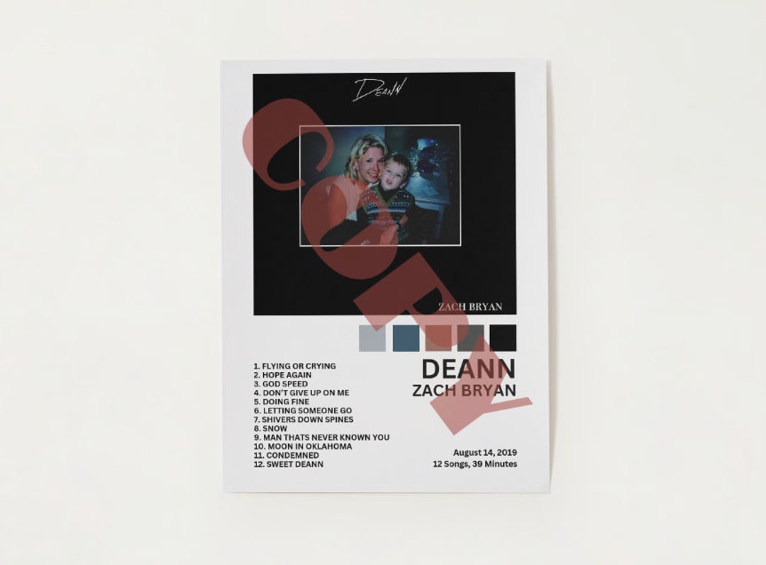 Deann by Zach Bryan, Album Poster - Etsy